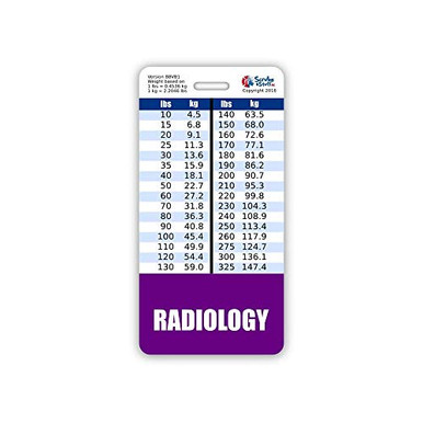 Radiology Badge Buddy Vertical w Height and Weight Conversion Charts ...