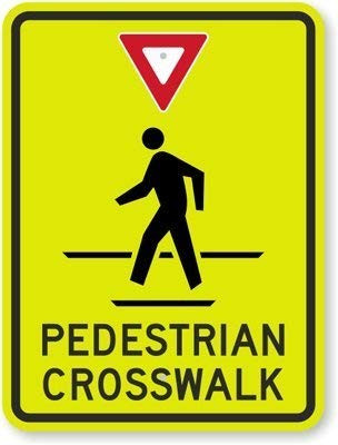 BIN SHANG Pedestrian Crosswalk with Graphic Sign 8" X 12" inch - Warehousesoverstock