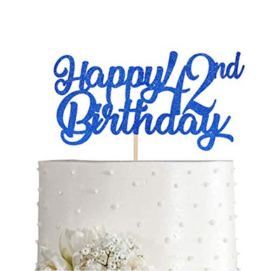 Blue Happy 42nd Birthday Cake Topper Royal Blue Glitter Cheers To 42 ...