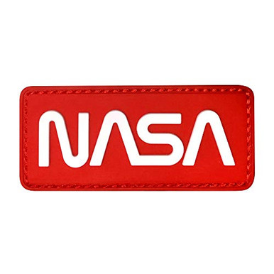 MORTHOME NASA Worm Logo Space Tactical Military Morale PVC Rubber Patch White Red ...