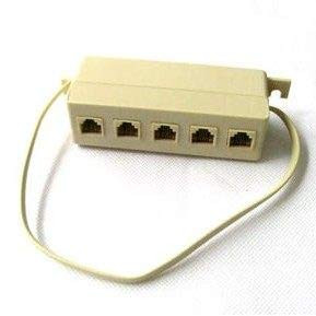 2pcs RJ11 6P4C Male Plug to 5 Ports 6P4C Female Socket Phone Line ...