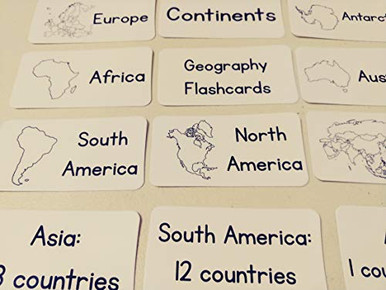 23 Laminated Basic World Continents and Oceans Geography Flashcards ...