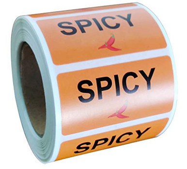 Fluorescent Spicy Stickers Food Labels 1 X 2 Inch - Food Warning Spicy ...