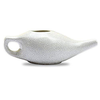 Ceramic Neti Pot for Nasal Cleansing with 10 Sachets of Neti Salt ...