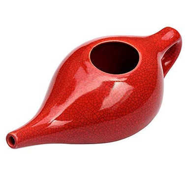 Ceramic Neti Pot for Nasal Cleansing with 10 Sachets of Neti Salt ...