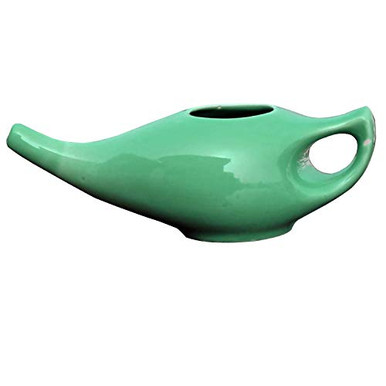 Ceramic Neti Pot for Nasal Cleansing with 10 Sachets of Neti Salt ...