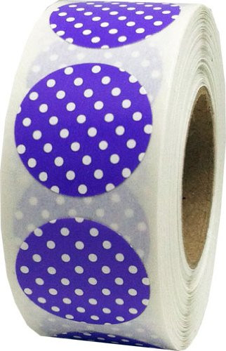 Purple with White Polka Dot Color Coding Labels for Organizing ...