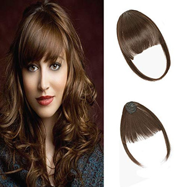 Clip in Bangs Hair Extensions Fringe Front Neat Bangs Hair Piece Clip ...
