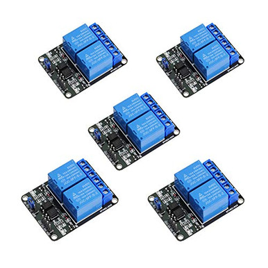 Geekstory 5PCS 2 Channel 5V Relay Module 10A with Optocoupler Low Level ...
