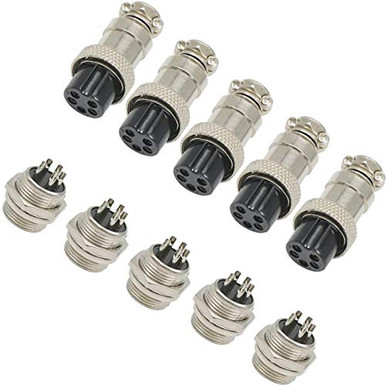 Connector Plugs 16mm 5 Pin Din Female Male Aviation Wire Connector Plug ...