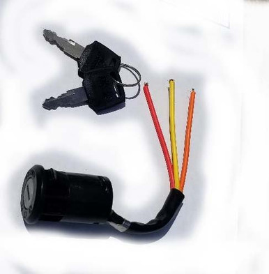 WhatApart 3-Wire Black Ignition Key Switch 3-Position Snap on style ver ...