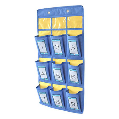 RainPeach Classroom Pocket Chart for Cell Phones and Calculator Holder ...