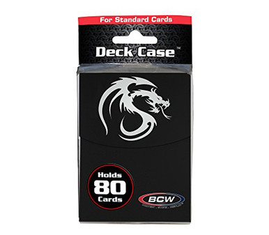 BCW Black Deck Box with Matching Divider Plus 80 Black Double Matte ...