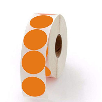 2 Inch Dot Matte Fluorescent Orange Color Code Labels for Color Coding ...