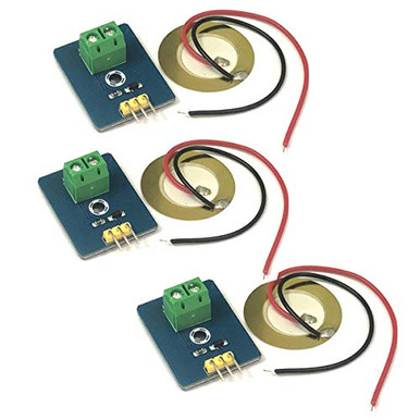 SUBALIGU 3pcs Piezoelectric Sensor Analog Ceramic Vibration Sensor ...