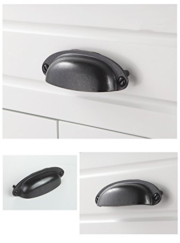 Shell Cup Handles Black Iron Half Moon Vintage Cupboard Door Drawer ...