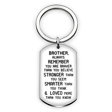 Key Rings Birthday Gifts Best Brother Dog Tag Gift from Sister Keychain ...