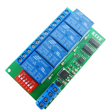 Relay Module Relay Board 12v Rs485 4-Channel Relay Inteace Board ...