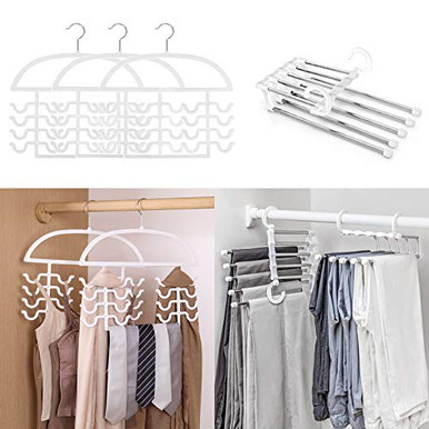 4 Pack Hangers Multi-Purpose Plastic Hanger?Stainless Steel Hangers ...