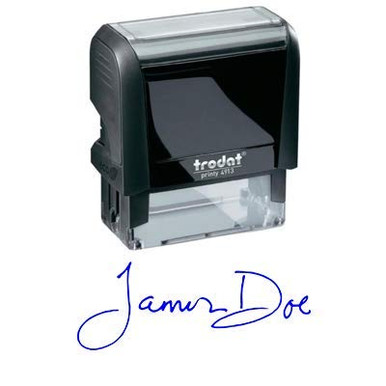 Self-Inking Signature Stamp Upload Your Signature Blue Ink ...