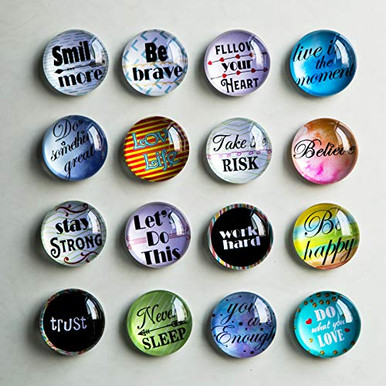 Kendiis Fridge Magnets -16 Pack Glass Inspirational Magnets for Fridge ...
