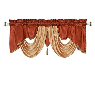 Valarie Fancy Window Valance. 54 x 18 inches. Taffeta Fabric with Soft ...