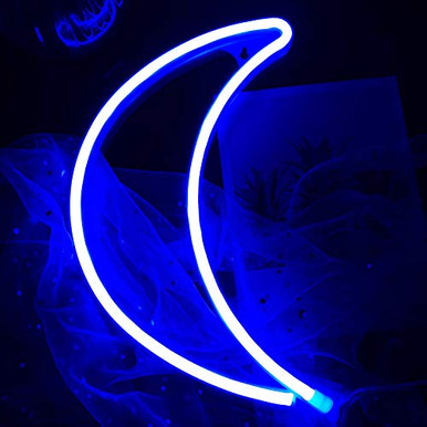 Momkids Neon Light Moon Shape Neon Signs Led Night Lights Wall Light ...