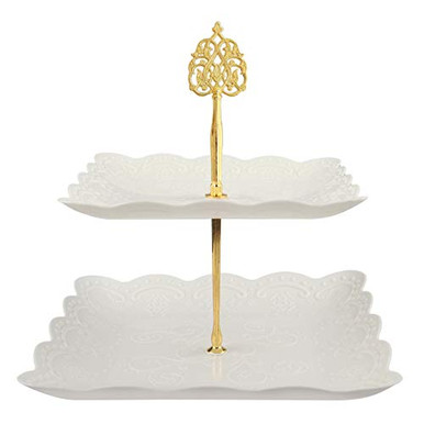 2 Tier Cupcake Stand Plastic Tiered Tray Dessert Mini Cakes Snacks ...