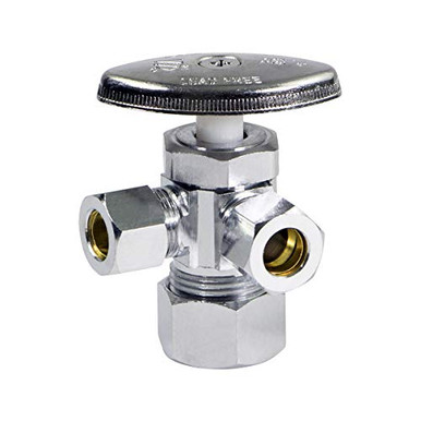 Midline Valve 76358QS-OM Angle Stop Valve Dual Outlet Multi-Turn Wheel ...