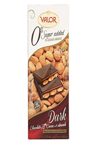 Valor Chocolates Sugar Free Dark Chocolate with Almonds -- 5.29 oz ...
