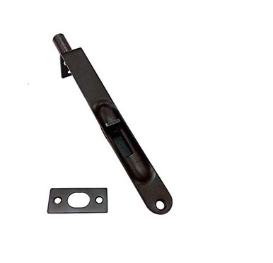 QCAA Solid Brass Flush Bolt Round Shape 6" Solid Brass 1 Pack Made in ...