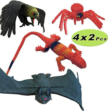 Rubber Toys Bats Spider Lizards Eagle Halloween April Fools Day Prank ...