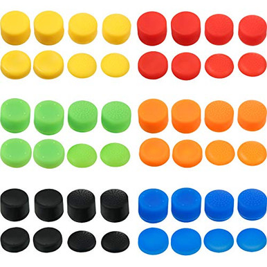 48 Pieces Thumb Grips Caps Silicone Replacement Analog Stick Covers ...