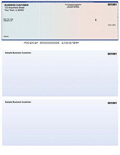 Blue-Red Top Style Custom Laser Checks - Business Computer Checks with ...
