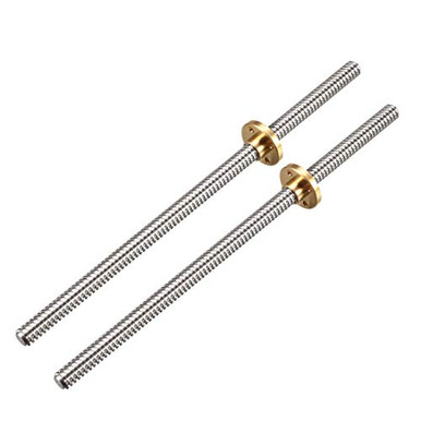 uxcell 2PCS 200mm T8 OD 8mm Pitch 2mm Lead 4mm Stainless Steel Lead ...