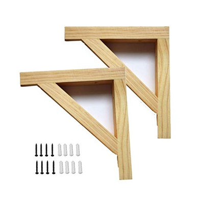 Wood Selves Bracket Solid Wood Triangle Bracket Clapboard Bracket Wall ...