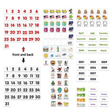 Cards for Calendar and Weather Pocket Chart for Kids 140 Pieces Days of ...