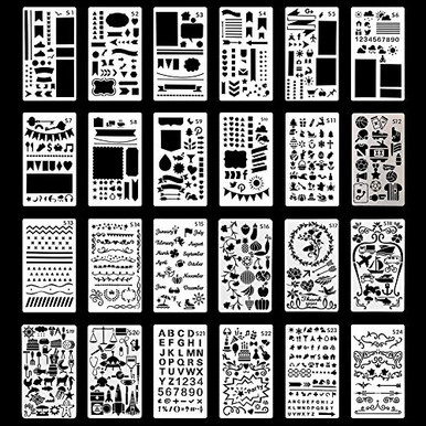 24 Pack Journal Stencils Templates Journal Planner Stencils for ...