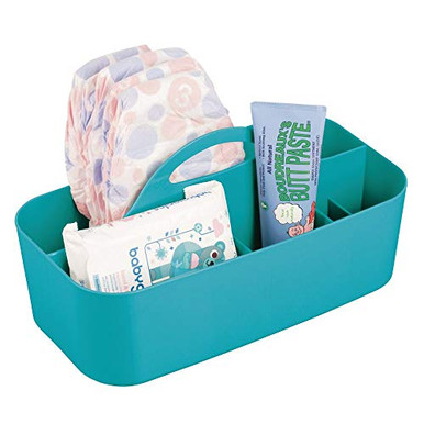 mDesign Plastic Portable Nursery Storage Organizer Caddy Tote - Divided ...