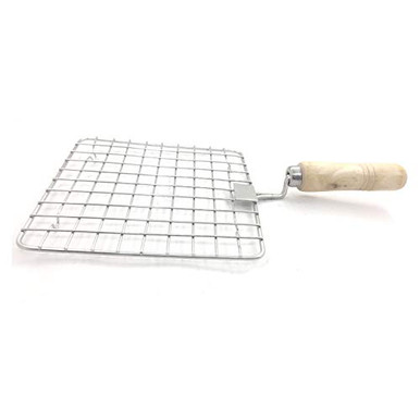 Stainless Steel Wire Roaster Rack Papad Jali with Wooden Handle Roti ...