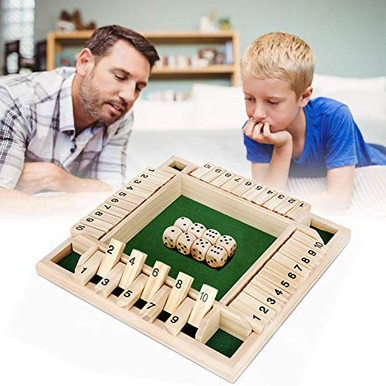 Gexmil Shut The Box 2-4 Player Shut The Box Game Wooden with 8 Dice ...