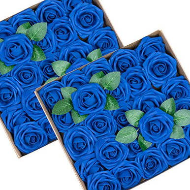 Foraineam 50pcs Artificial Roses Flower Real Looking Foam Rose Fake ...