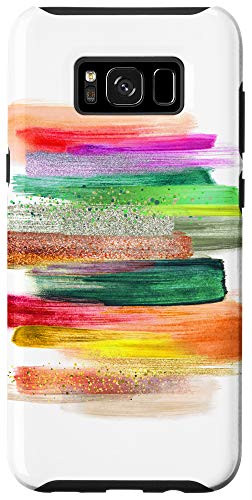 Galaxy S8Plus Fun Paint Stripes With Splatter On White Background Case ...