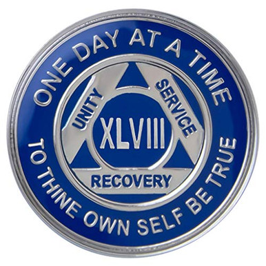 Alcoholics Anonymous Coin - 48 Year - Painted AA Anniversary Chip ...