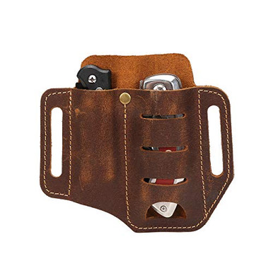 Bamgril Leather Sheath for Knife Flashlight Tactical pen Tools and EDC ...