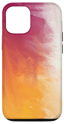 iPhone 12 12 Pro Trendy Retro Paint Violet Orange White Case ...