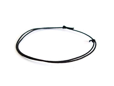 Black Rope Bracelet For Men Women Girls. Cord Mens Bracelet Knotted Of ...