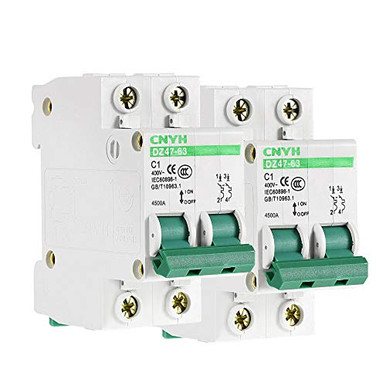 uxcell Miniature Circuit Breaker 2pcs DZ47-63 2 Poles 1A 400V C1 C ...