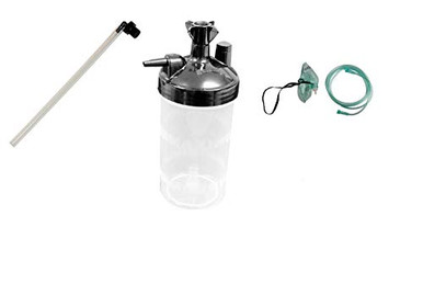 Water Bottle Humidifier Plus Tubing Connector Elbow 12" and Oxygen Mask ...