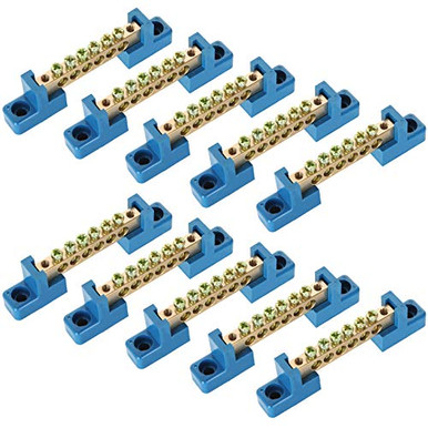 10 PCS Terminal Bus Bar Terminal Block 6 Positions Brass Wire Screw ...